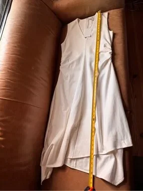 COS | Dresses | Cos Gathered Asymmetric White V Neck Sleeveless Ruched ...